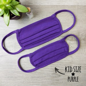 Kid's Size Face Mask - Made in USA / Pleated Double Layer Cotton ...