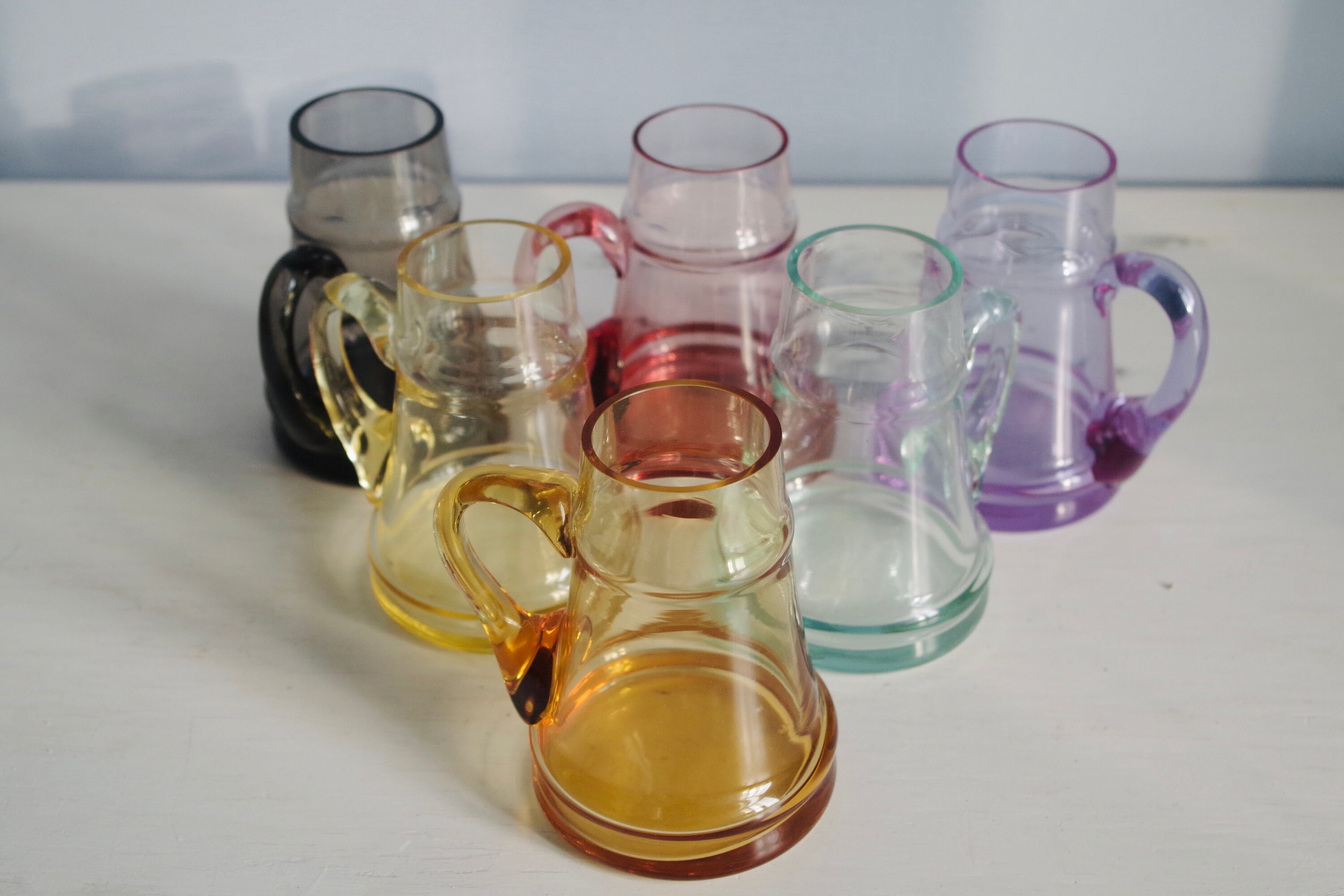 6 Moser Longdrink Glasses Set Handles Czech Czechoslovakia Glass ...