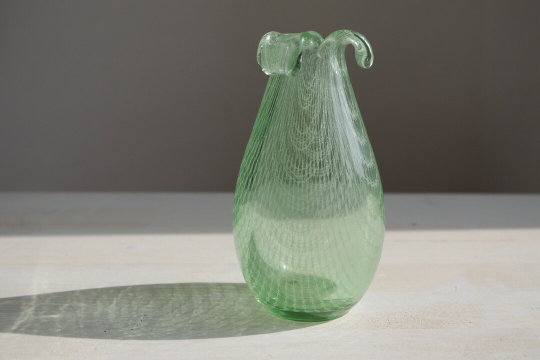 Bohemian Vase Milan Metelak Glass Vase Harrachov Czechoslovakia Green ...