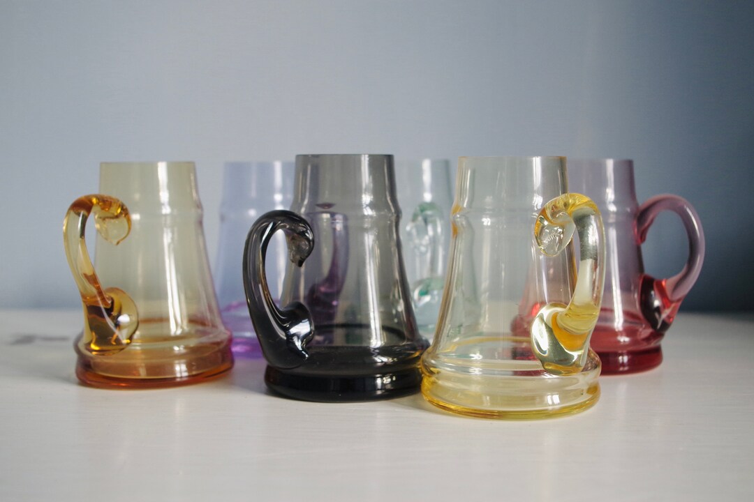6 Moser Longdrink Glasses Set Handles Czech Czechoslovakia Glass ...