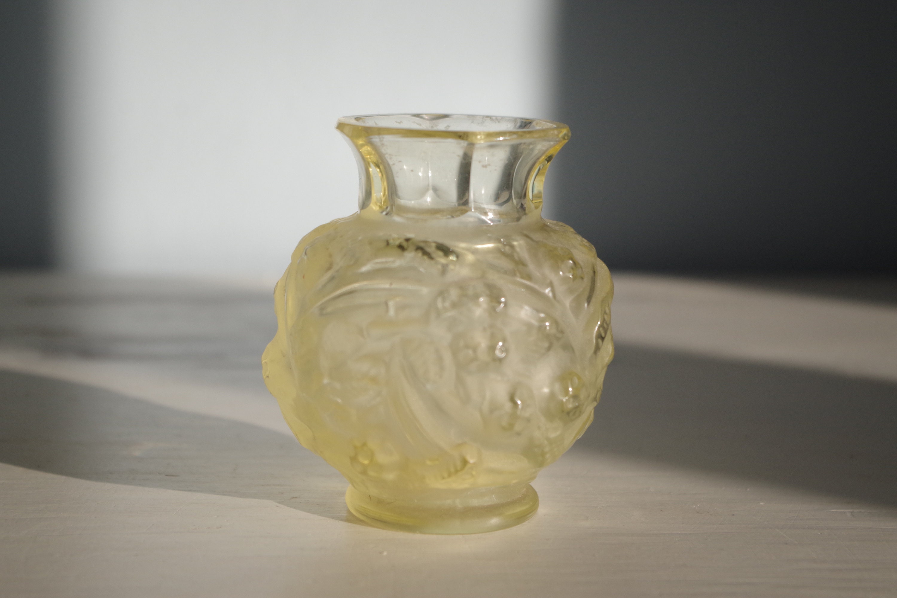 1940s Bohemian Vase Frantisek Halama Glassworks Pinie Pine Frosted ...