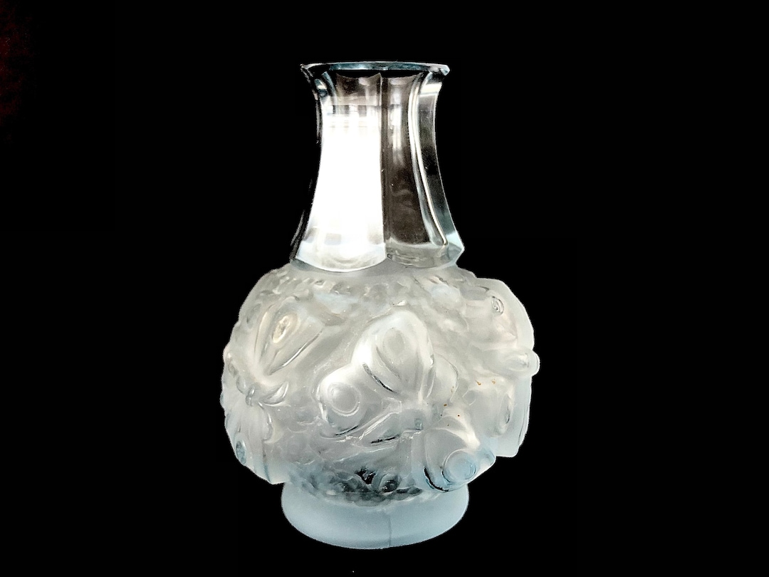 1940s Bohemian Vase Frantisek Halama Glassworks Butterflies Frosted ...