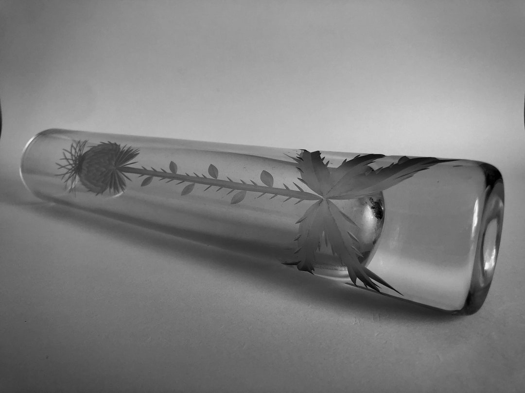 Josef Svarc Bohemia Glass Vase Clear Art One Flower Czechoslovakia ...