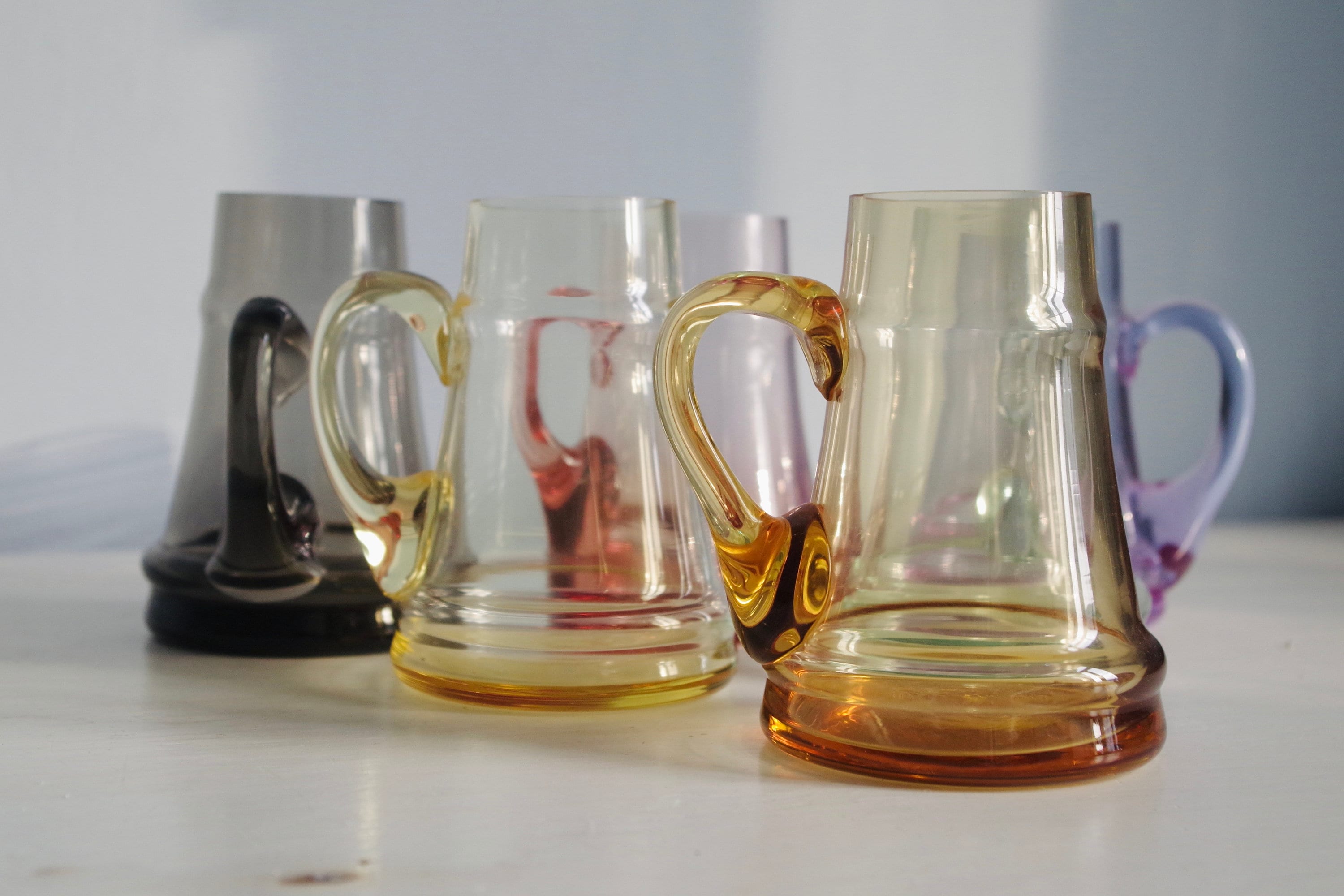 6 Moser Longdrink Glasses Set Handles Czech Czechoslovakia Glass ...