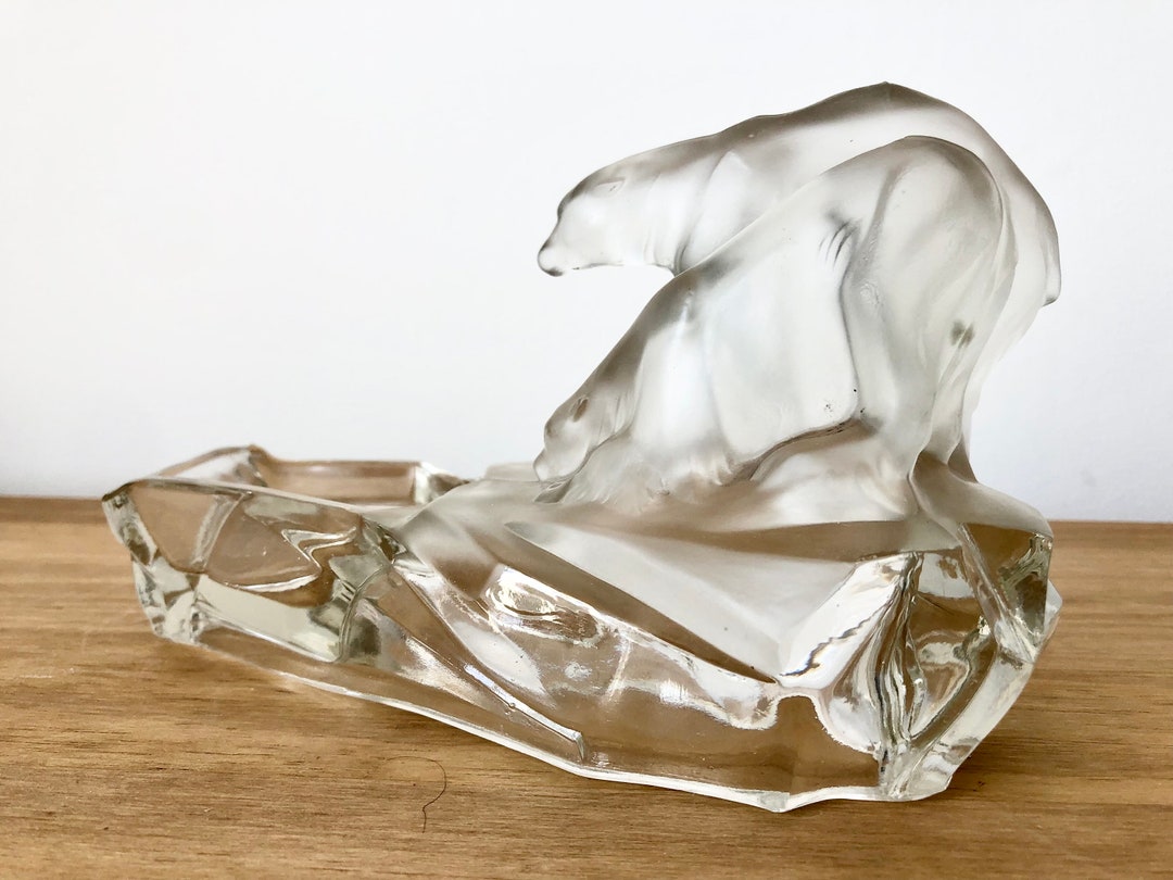 Polar Bears Glass Biwl Ashray Karl Zentner Art Deco - Etsy