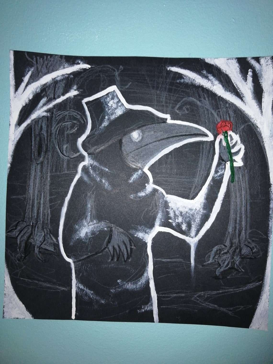 Plague Doctor Holding Flower Painting - Etsy