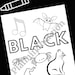 Coloring Page Kids Color Sheet Black Color Word Printable - Etsy