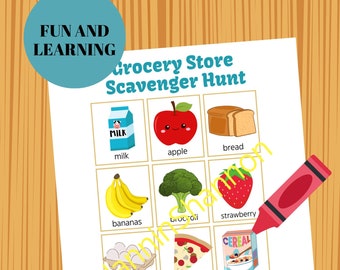 Printable Grocery Store Scavenger Hunt Game, Printable Grocery Store ...