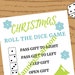 Dice Game Christmas Roll Dice Game Kids Party Game Printable - Etsy