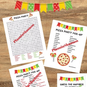 Word Search, Unscramble, and Guess the Number of Toppings on the Pizza ...