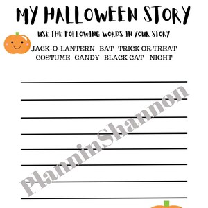 Writing Practice Story Halloween Writing Homeschool Writing - Etsy