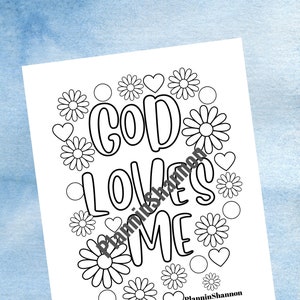 coloring pages of god loves me