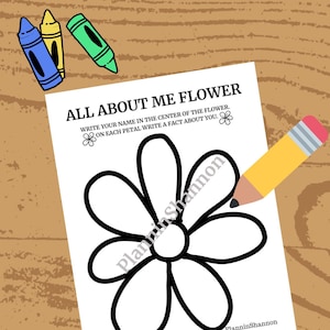 All About Me Flower Writing Spring Kids Writing Center - Etsy