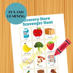 Scavenger Hunt Printable Grocery Store Game for Preschoolers - Etsy