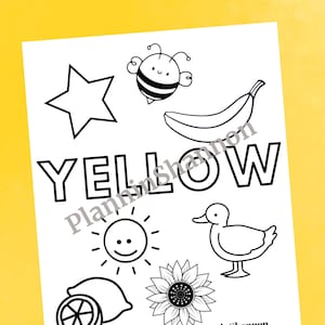 the color yellow coloring sheet