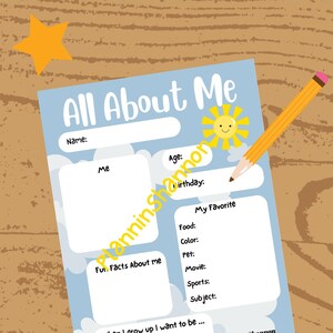 All About Me Clouds Worksheet First Day of School Activity Ice Breaker ...