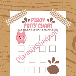 Potty Chart for Toddlers Piggy Potty Chart Potty Training Chart ...