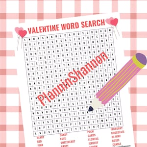 Word Search Puzzle Valentines Word Find Puzzle Party Printable Game - Etsy