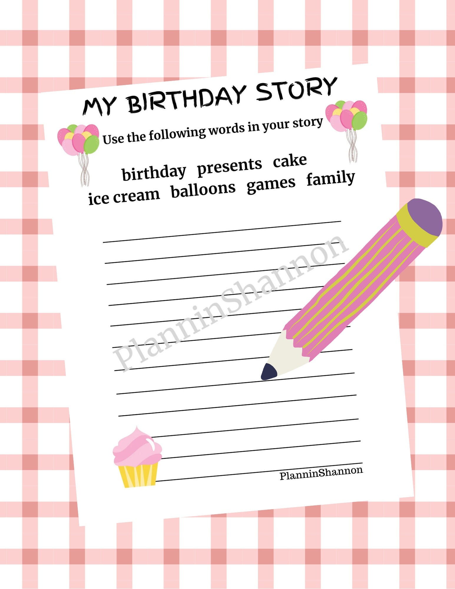 Story Writing Practice Birthday Writing Prompts Holiday Writing Centers ...