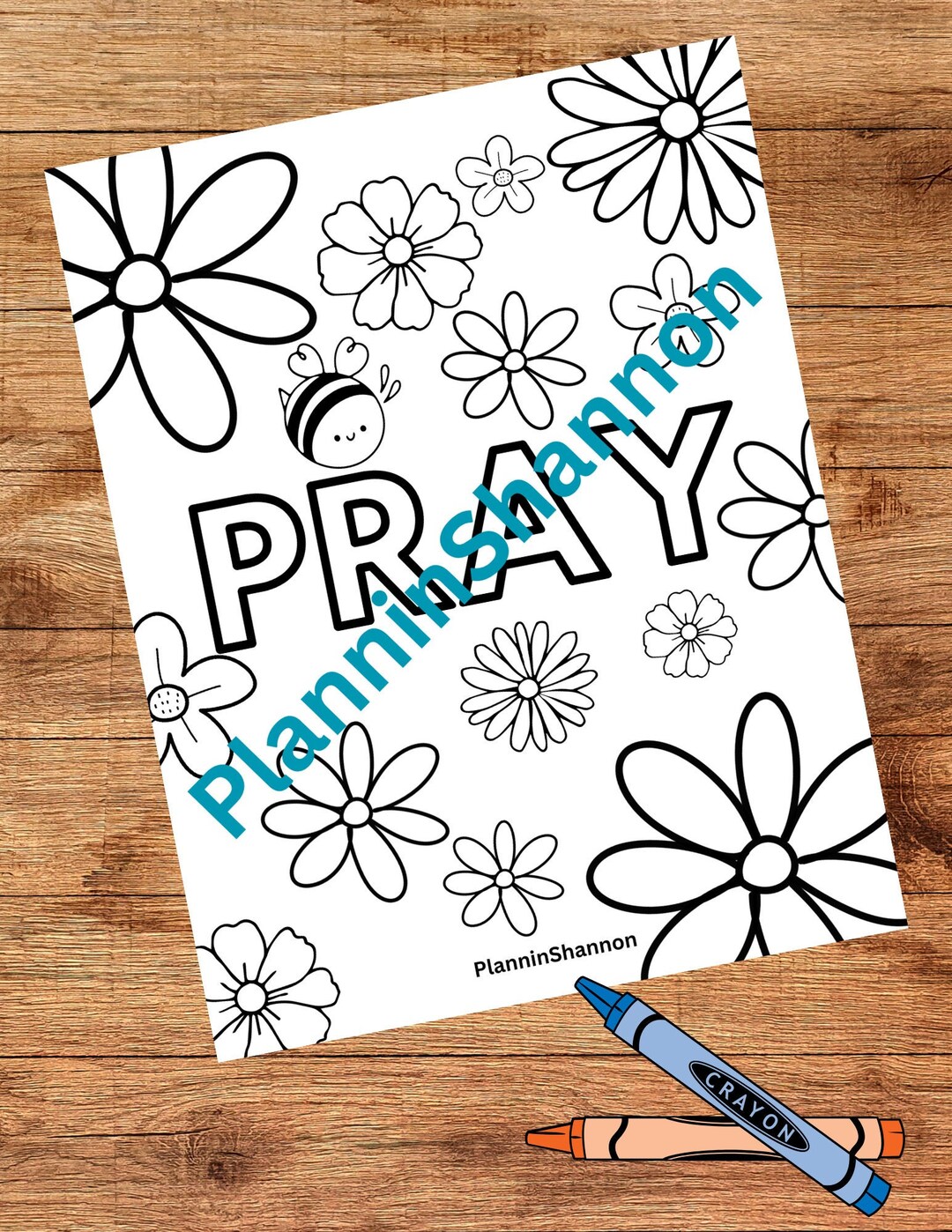 Pray Color Sheet for Kids and Adults - Etsy