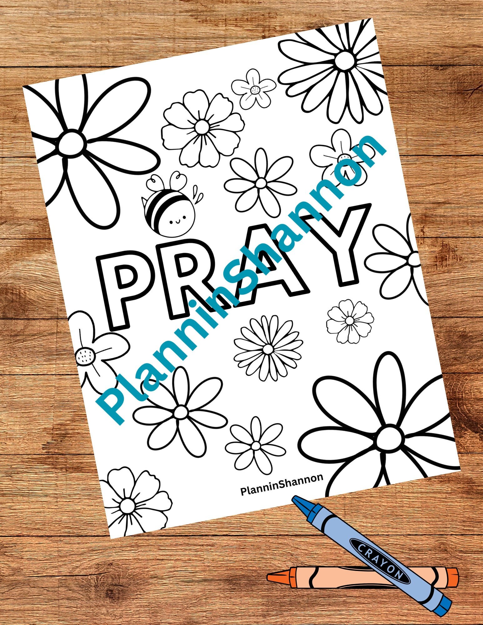 Pray Color Sheet for Kids and Adults - Etsy