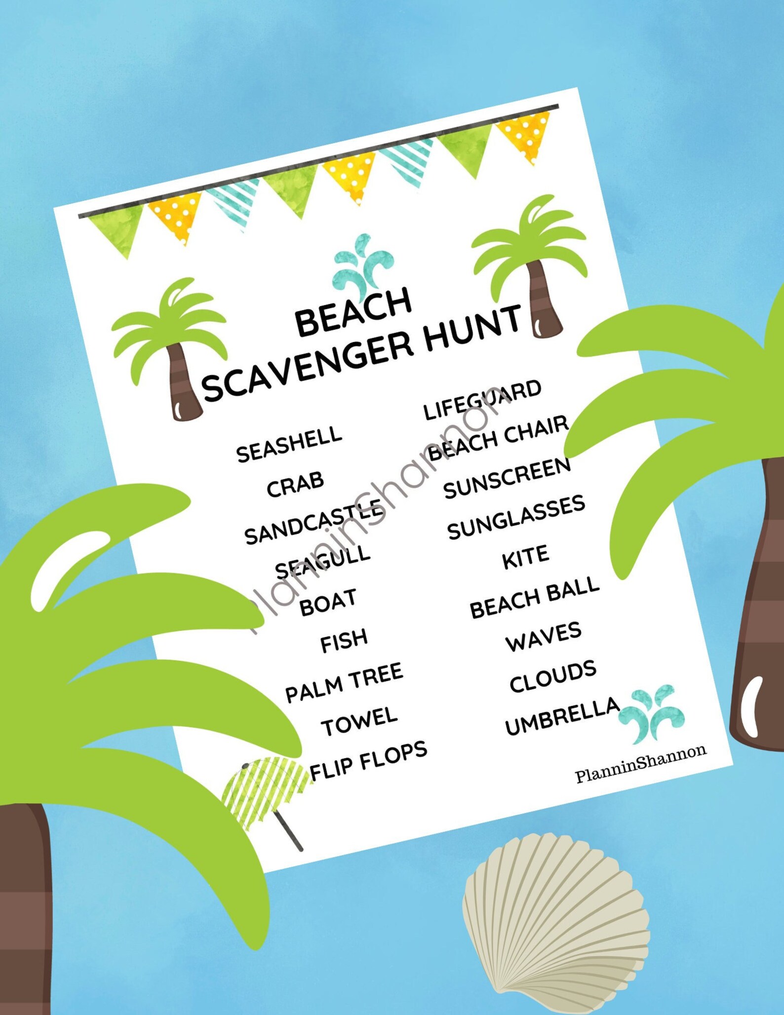 Scavenger Hunt Printable Beach Scavenger Hunt Party for Kids - Etsy
