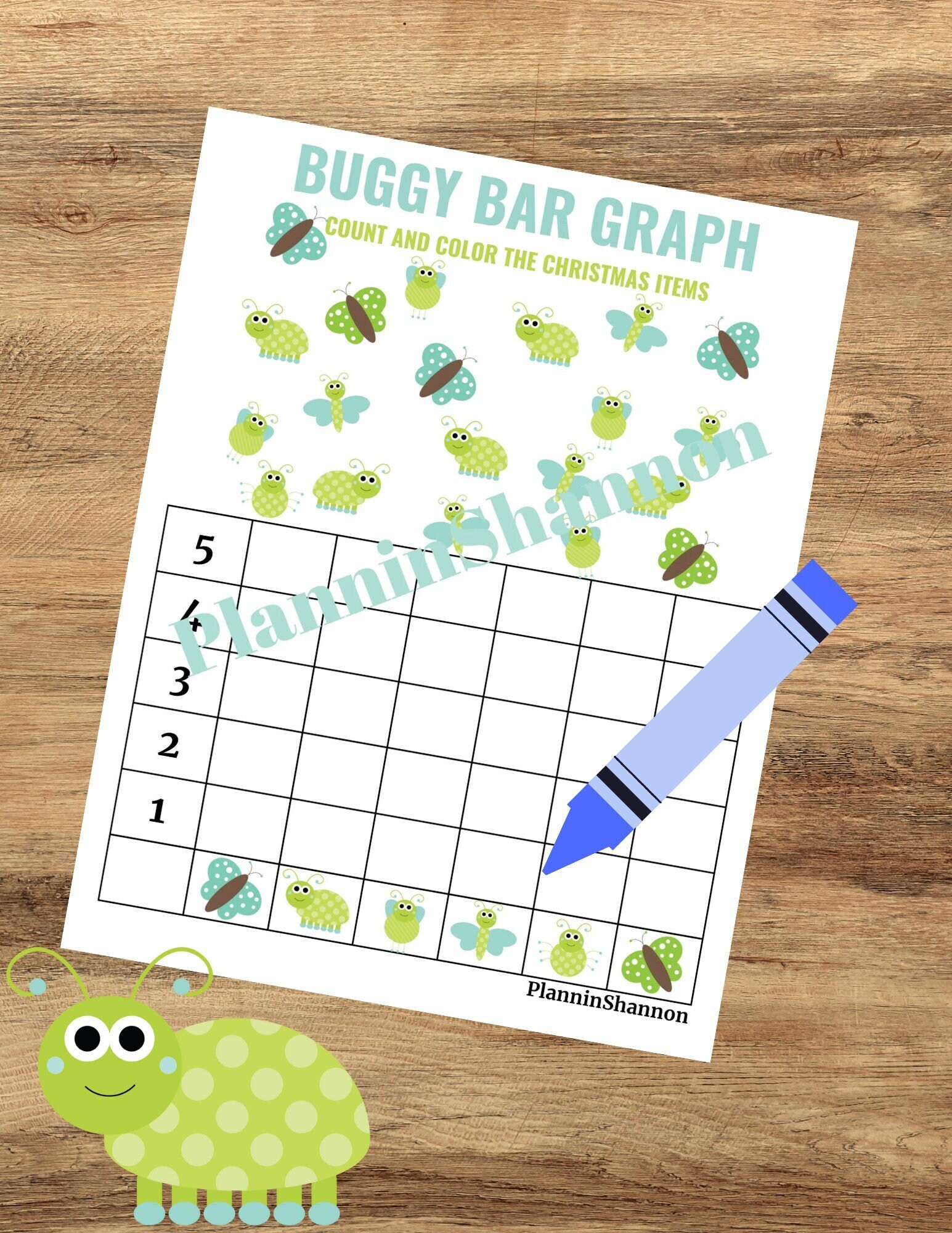Math Bar Graph Worksheet Graphing Bugs Math Centers - Etsy