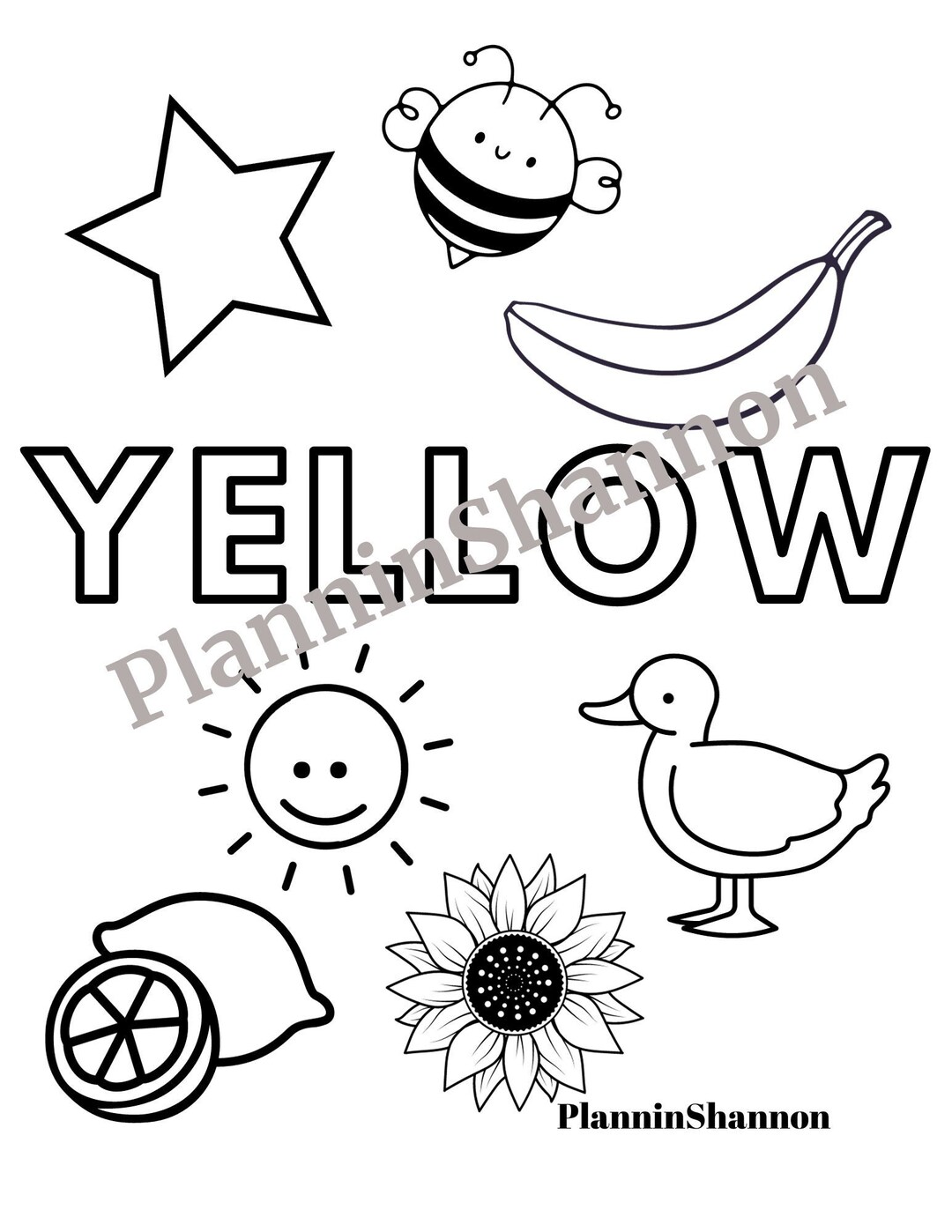 YELLOW Color Sheet - Etsy