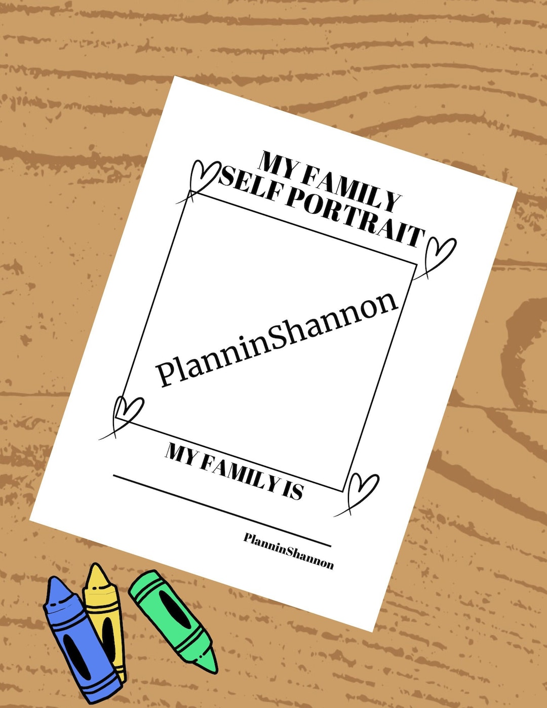 Drawing Worksheet My Family Self Portrait Kids Art Project Printable ...