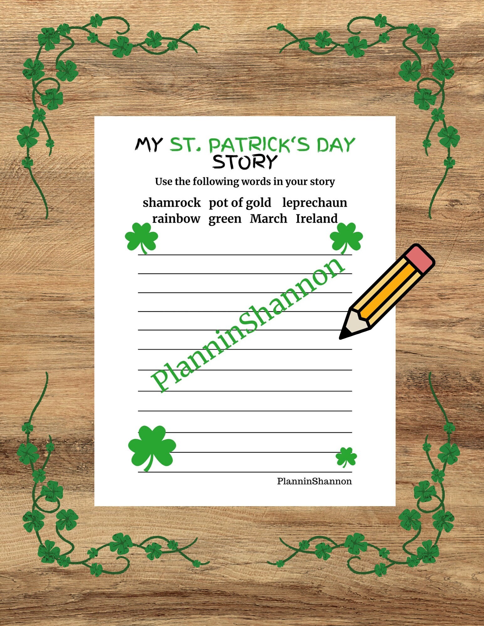 Writing Story Practice St. Patricks Day Holiday Writing Kids Writing ...