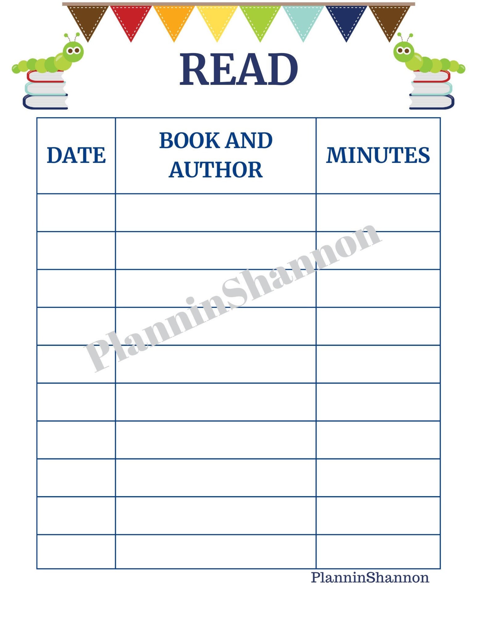 Reading Log Kids Reading Chart Book Log Reading Classroom - Etsy