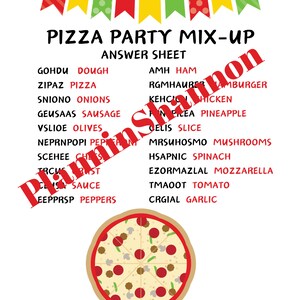 Word Search, Unscramble, and Guess the Number of Toppings on the Pizza ...