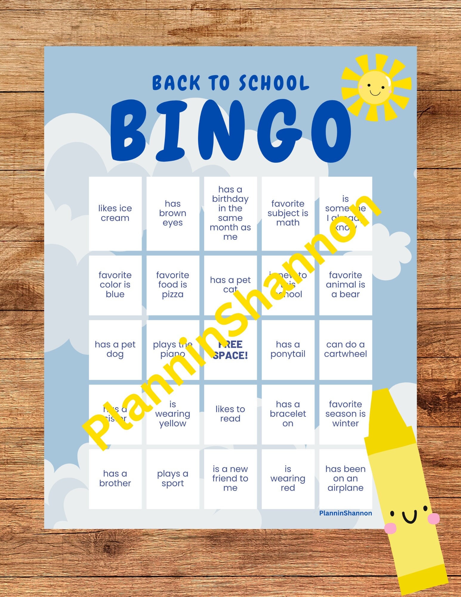 Back to School Bingo Game for Kids School Bingo Game First Day of ...