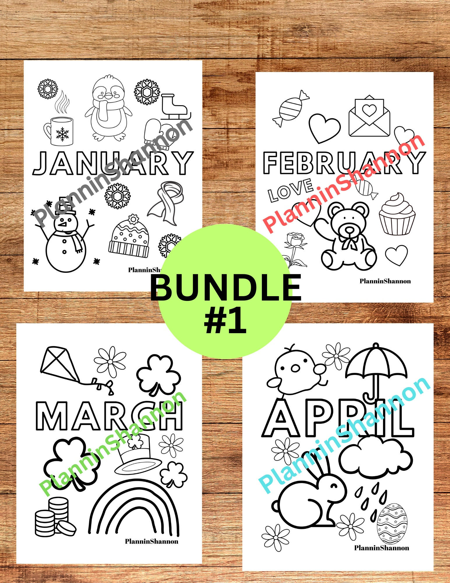 Months of the Year Color Sheets January Through April Coloring Pages ...