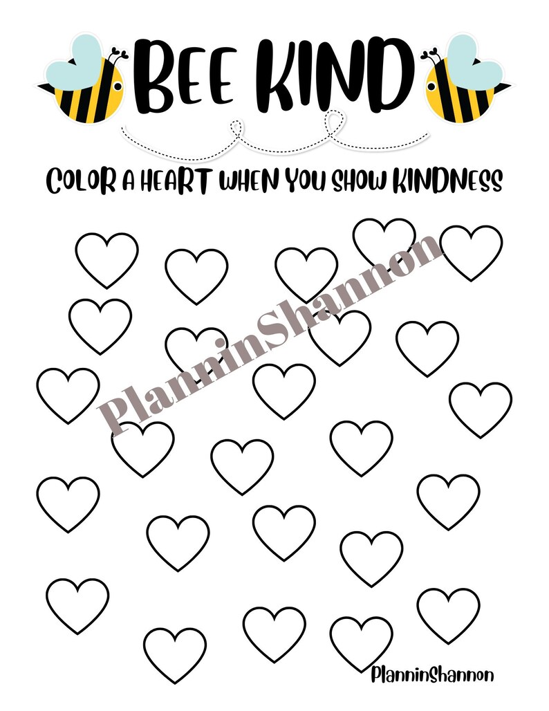 Kindness Chart Be Kind Acts of Kindness - Etsy