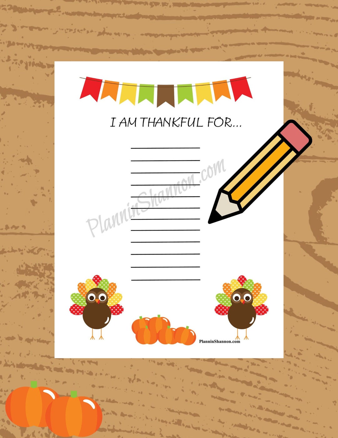 Writing Sheet Thanksgiving Thankful List Holiday Writing - Etsy