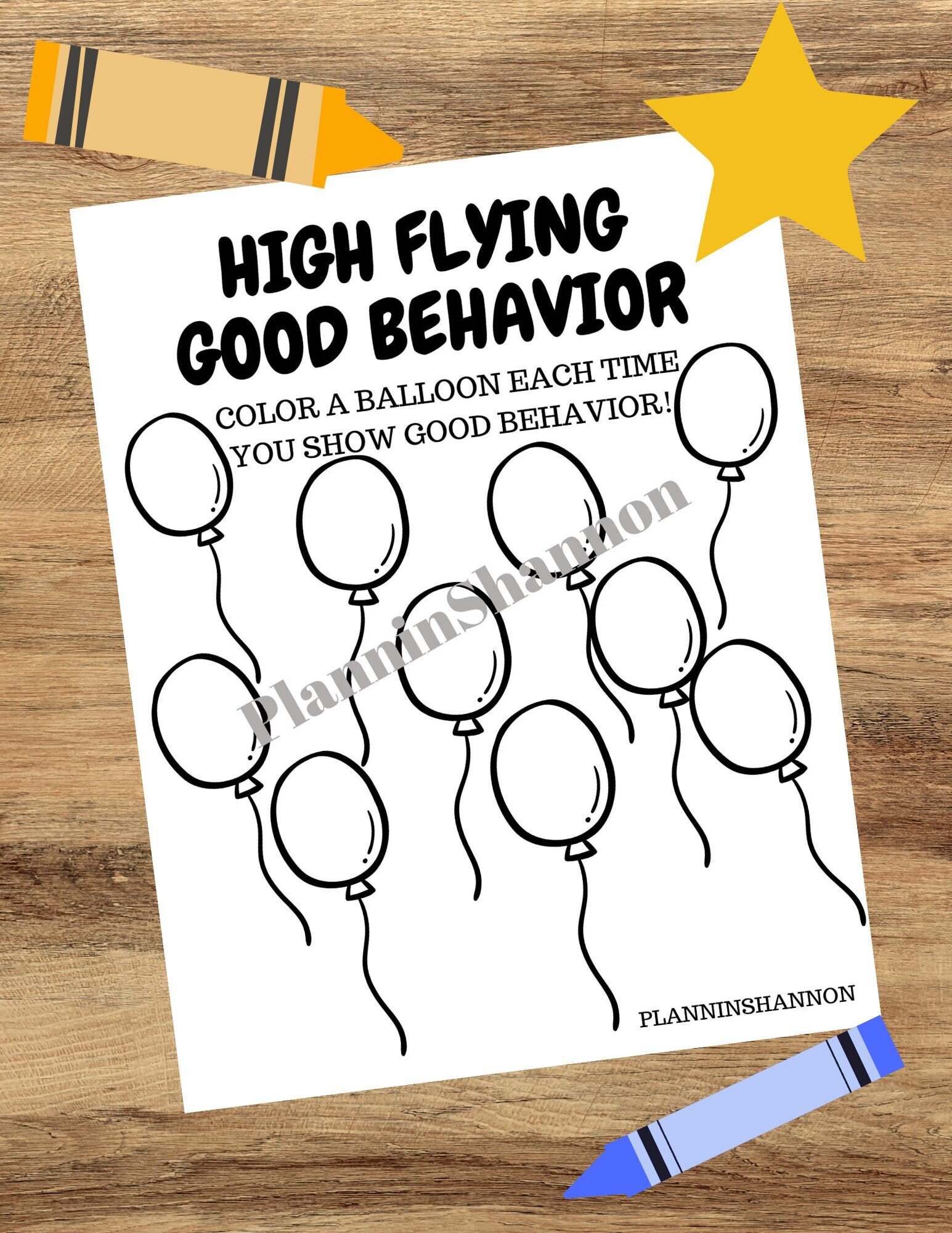 Behavior Chart Progress Chart for Kids Homeschool Behavior Management ...