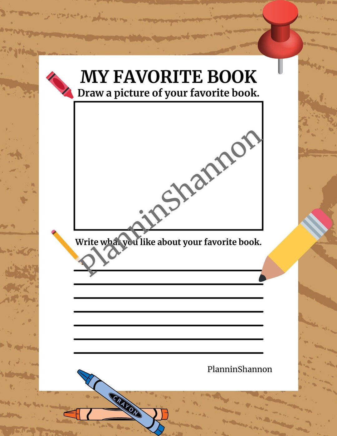 Book Drawing and Writing Worksheet Favorite Book Worksheet Book Report ...