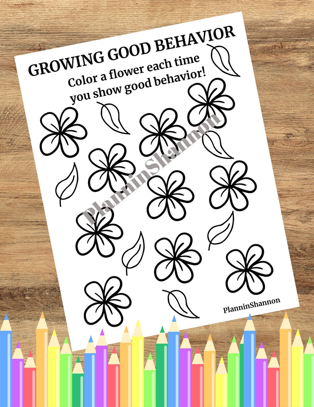 Good Behavior Coloring Page Color Sheet for Kids Flower Coloring Page ...