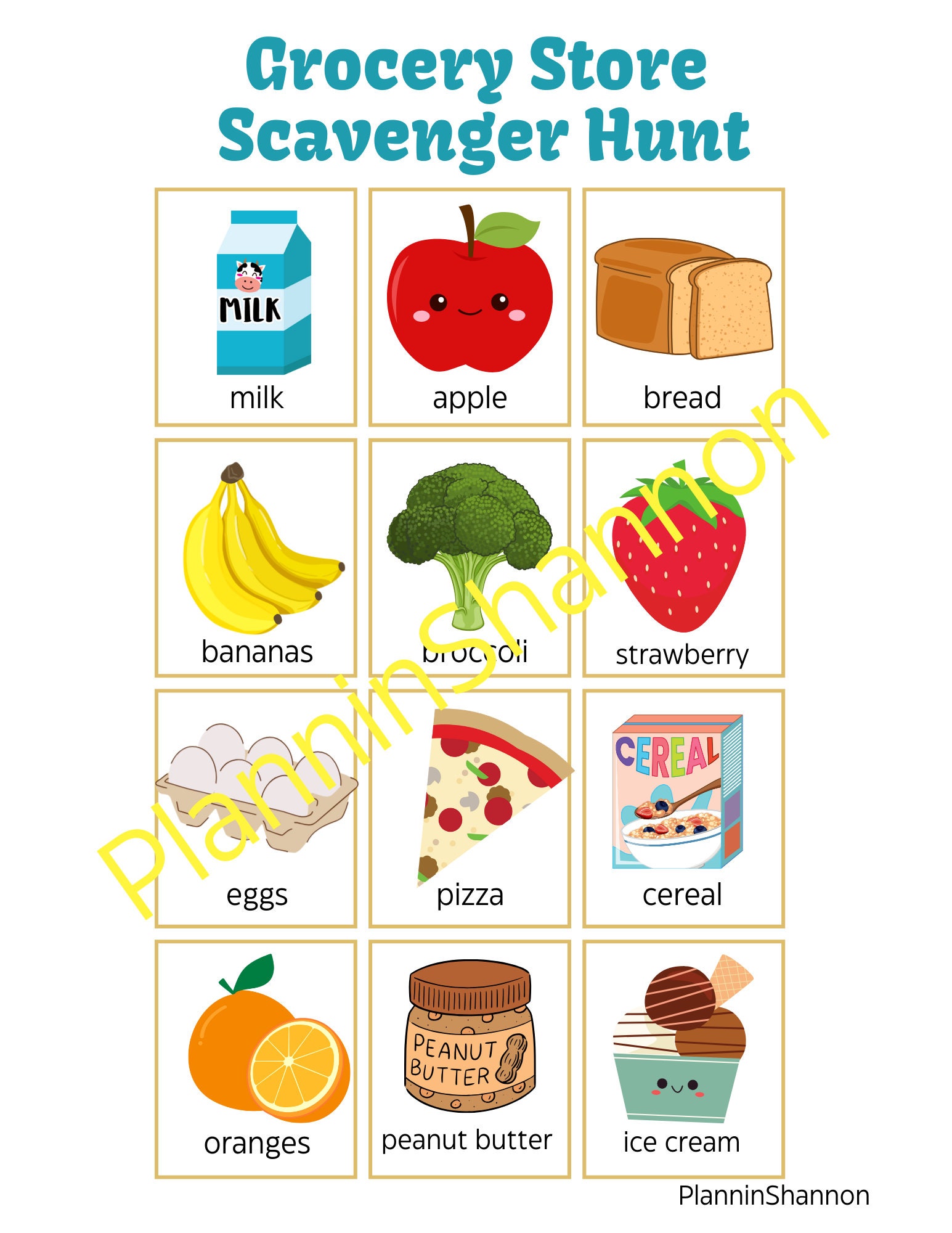 Scavenger Hunt Printable Grocery Store Game for Preschoolers - Etsy