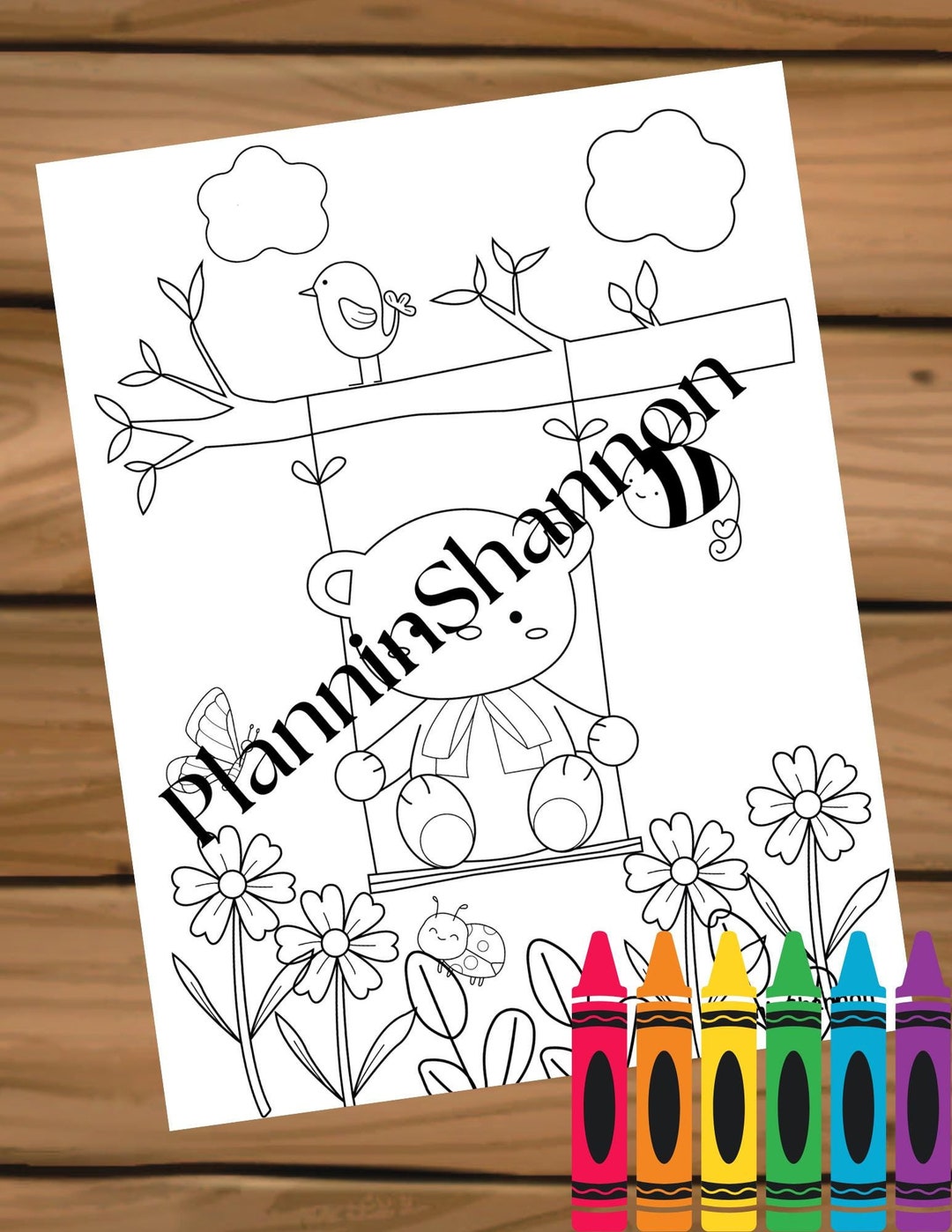 Spring Color Sheet for Kids Coloring Page - Etsy