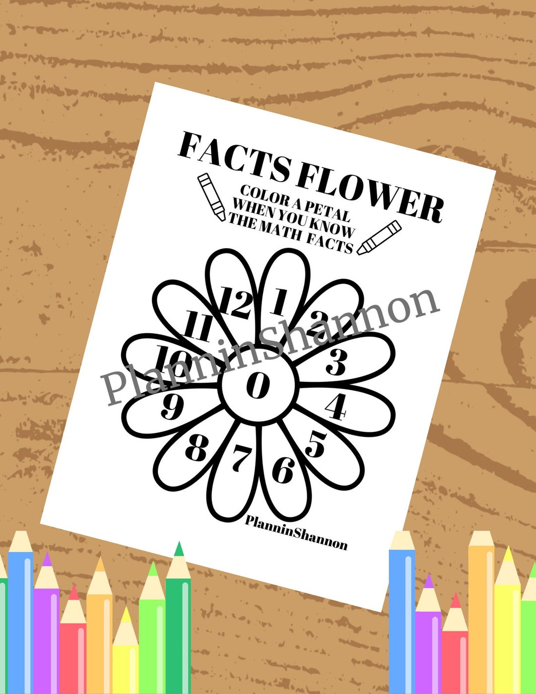 Math Facts Flower Worksheet Math Center Activity Spring Math Addition ...