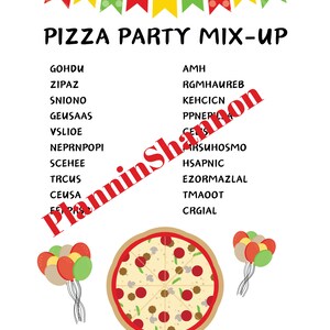 Word Search, Unscramble, and Guess the Number of Toppings on the Pizza ...