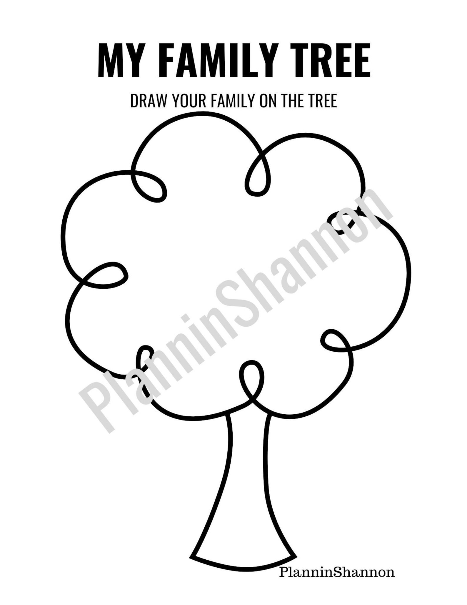 Family Tree Worksheet Kids Family Tree Art Kids Activity Family ...