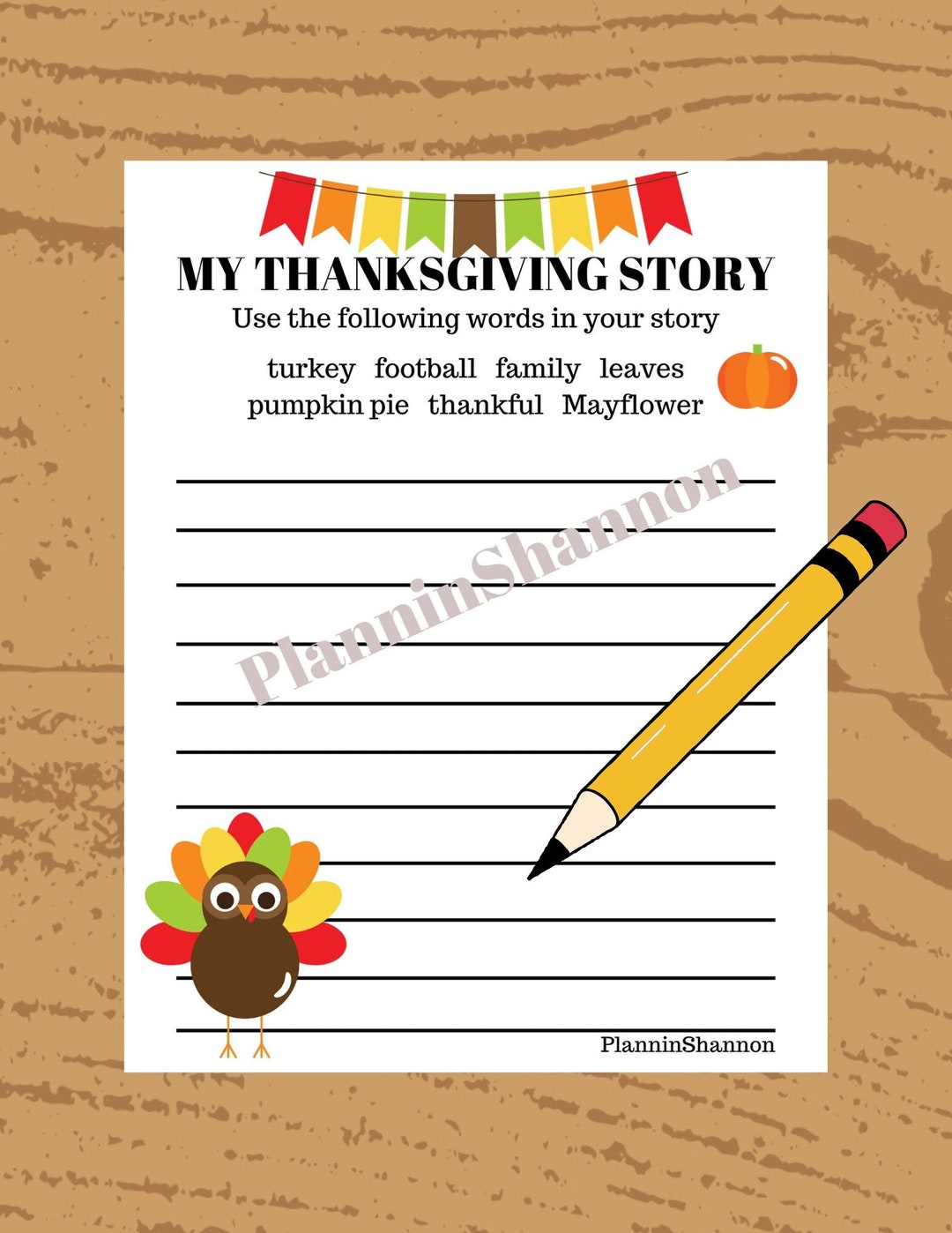Writing Sheet Thanksgiving Kids Writing Story Writing Center Holiday ...