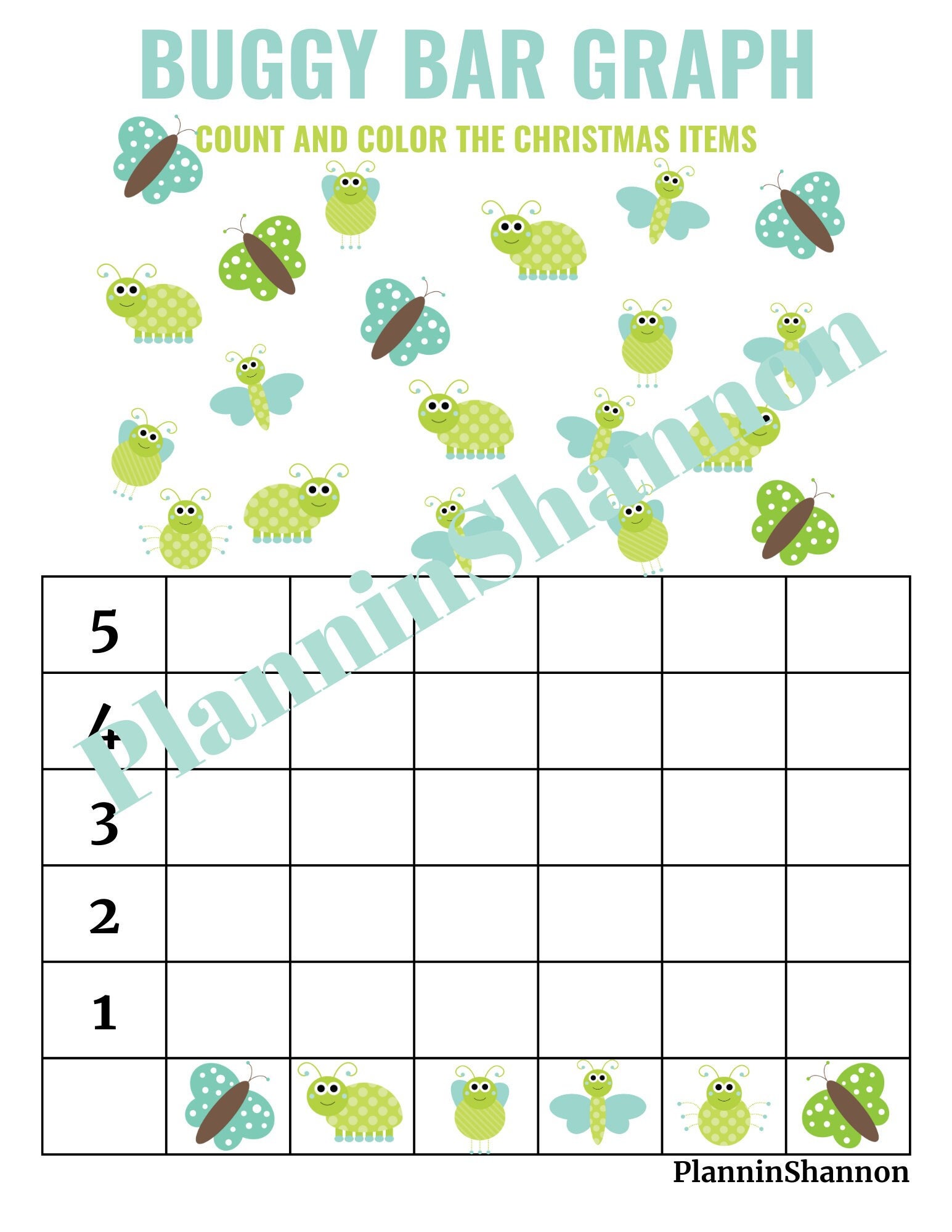 Math Bar Graph Worksheet Graphing Bugs Math Centers - Etsy