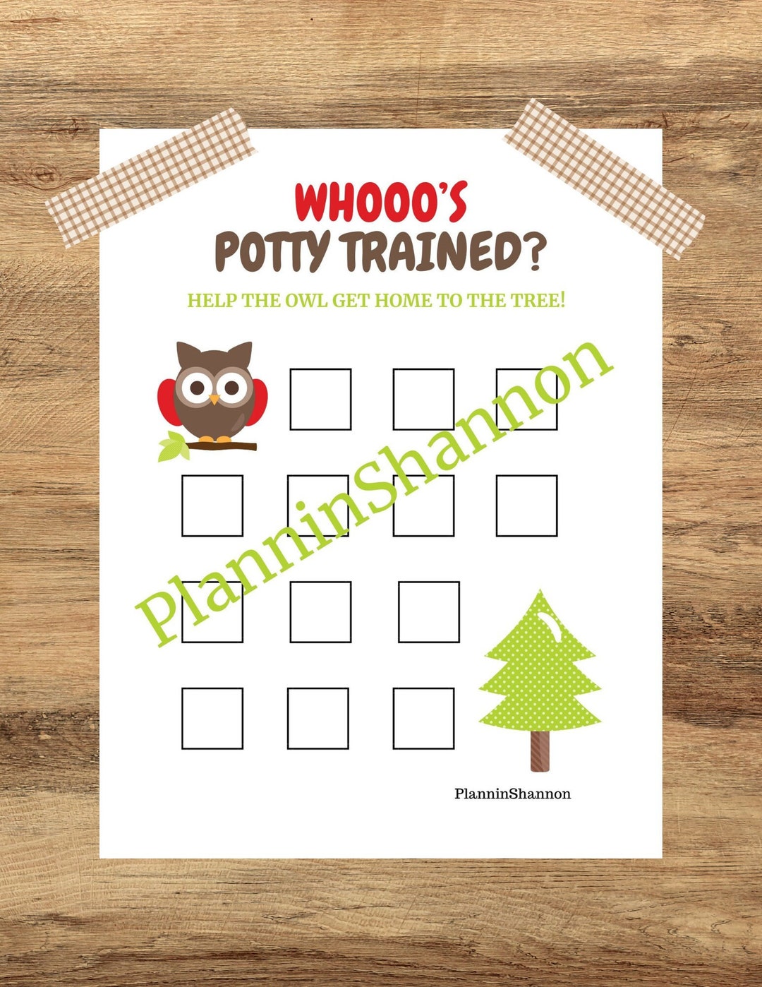 Potty Training Chart Preschool Toddler Potty Chart Nature Chart - Etsy