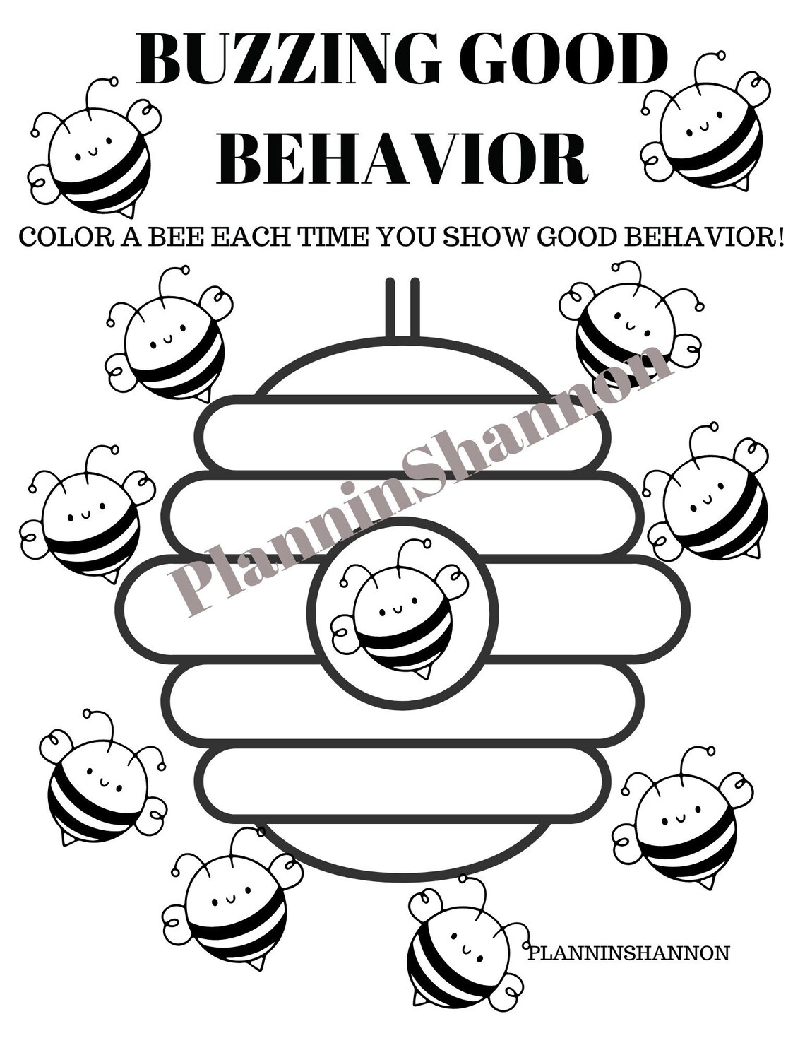 Behavior Chart for Kids Coloring Progress Chart Homeschool Behavior ...