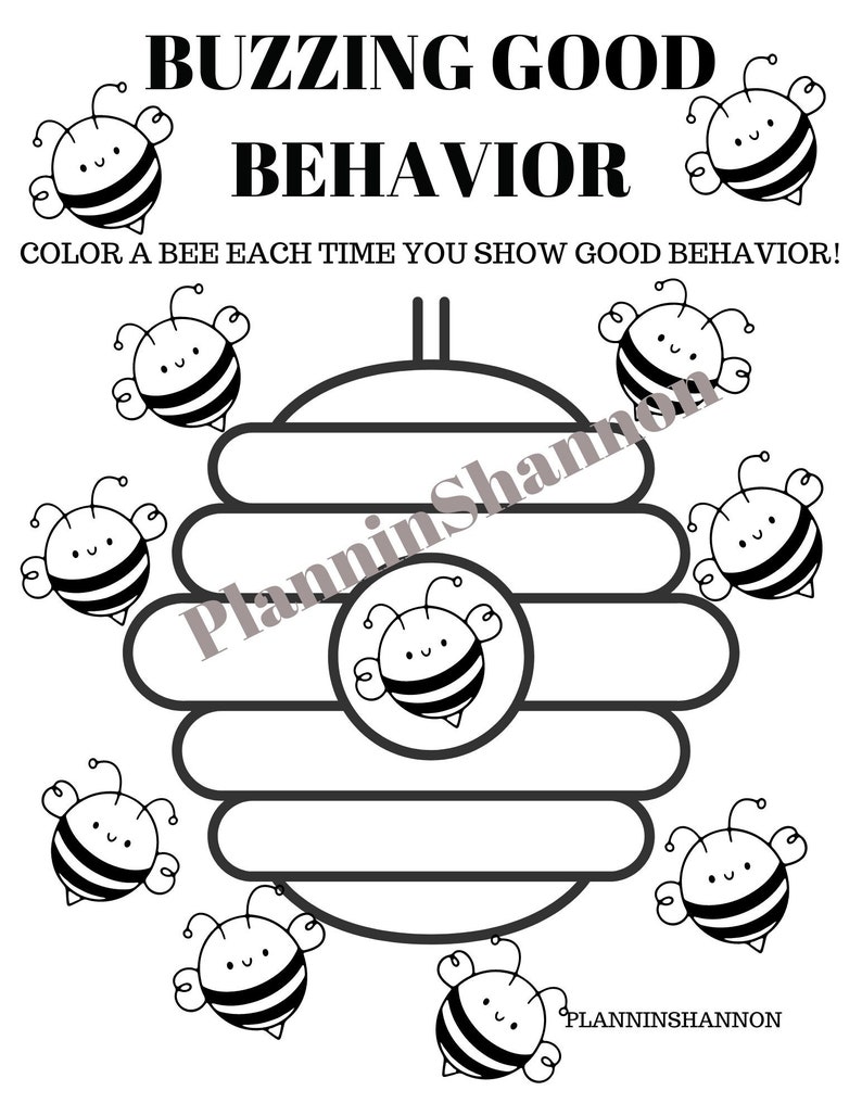 Behavior Chart for Kids Coloring Progress Chart Homeschool Behavior ...