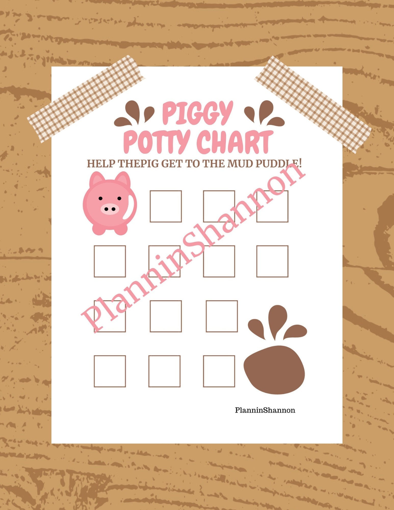 Potty Chart for Toddlers Piggy Potty Chart Potty Training Chart ...